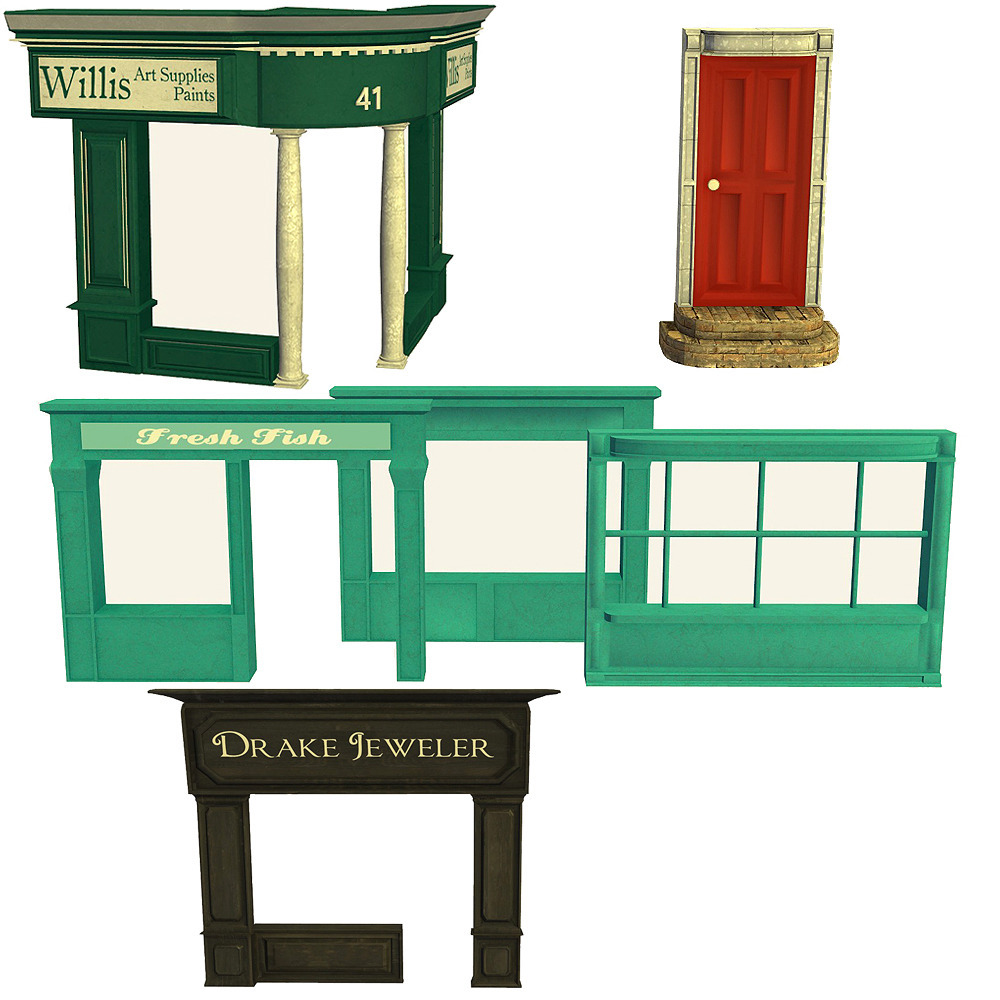 Analogica’s shop fronts from Riekus13 • Sims 4 Downloads