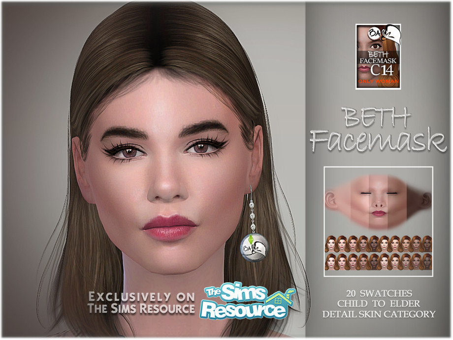 Beth facemask by BAkalia from TSR • Sims 4 Downloads