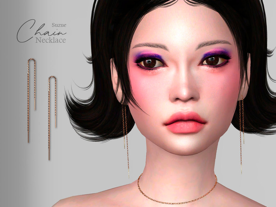 Chain Earrings by Suzue from TSR • Sims 4 Downloads
