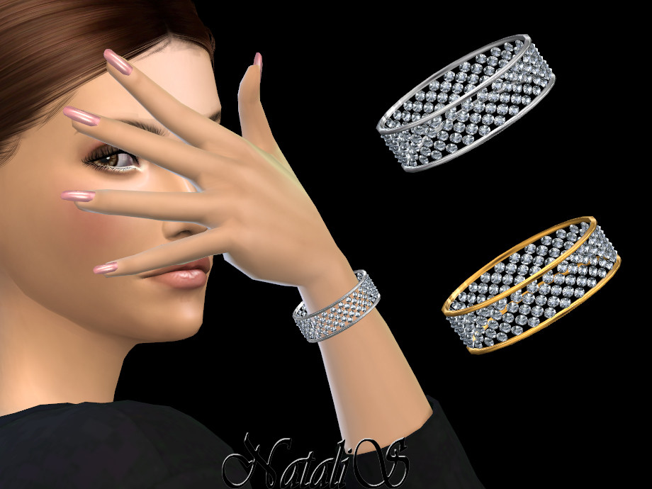 Crystal wide band bracelet by NataliS from TSR • Sims 4 Downloads