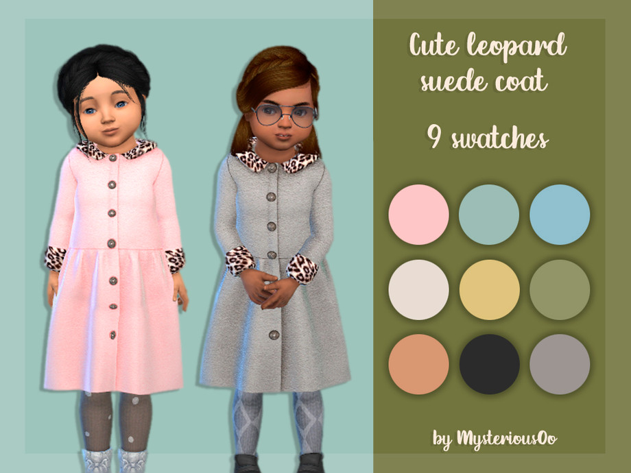 Cute leopard suede coat by MysteriousOo from TSR • Sims 4 Downloads