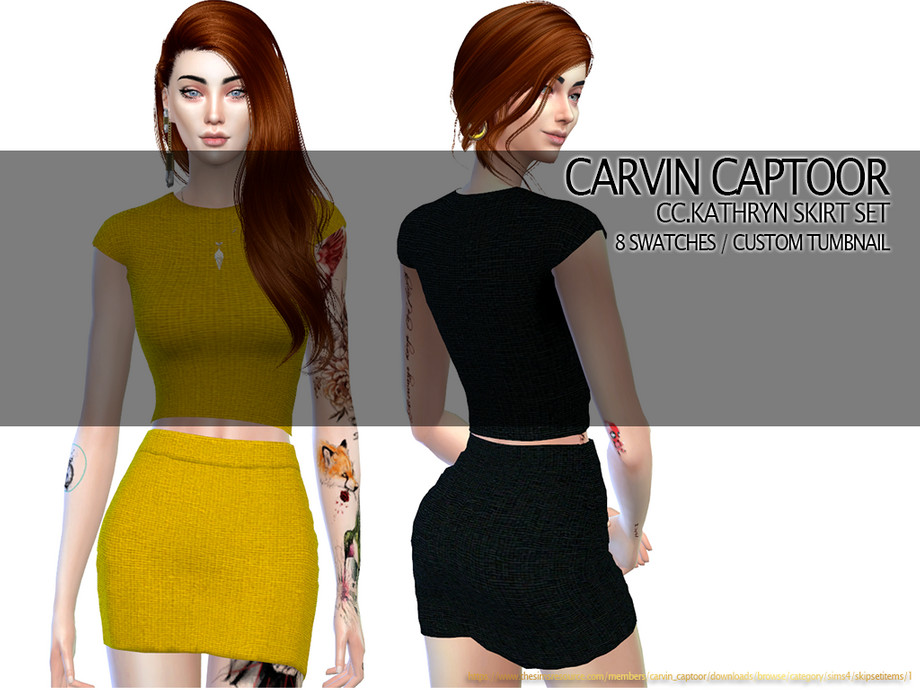 Kathryn Skirt Set by carvin captoor from TSR • Sims 4 Downloads