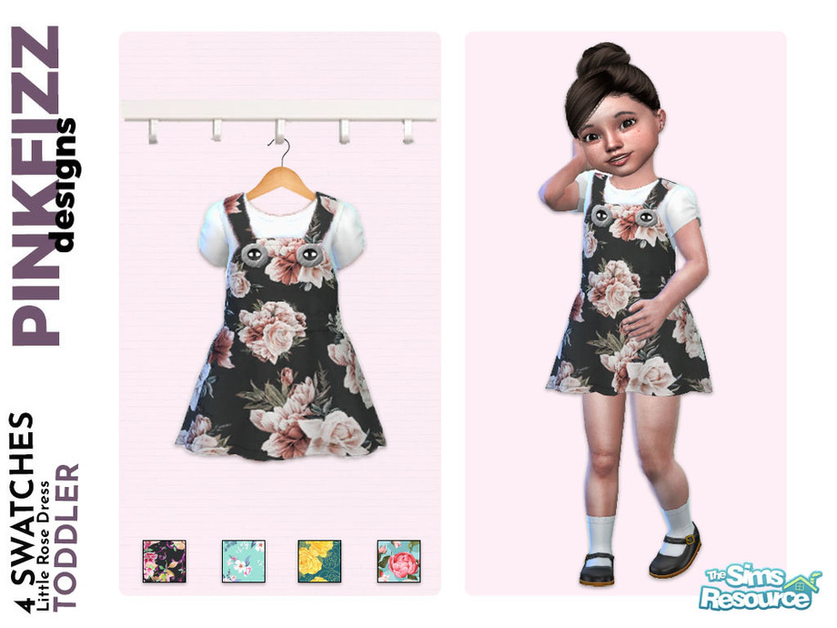 Little Rose Dress by Pinkfizzzzz from TSR • Sims 4 Downloads