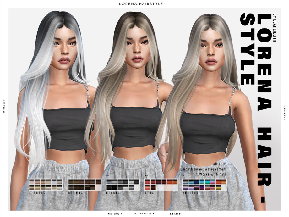 Lorena Hair by LeahLillith from TSR • Sims 4 Downloads
