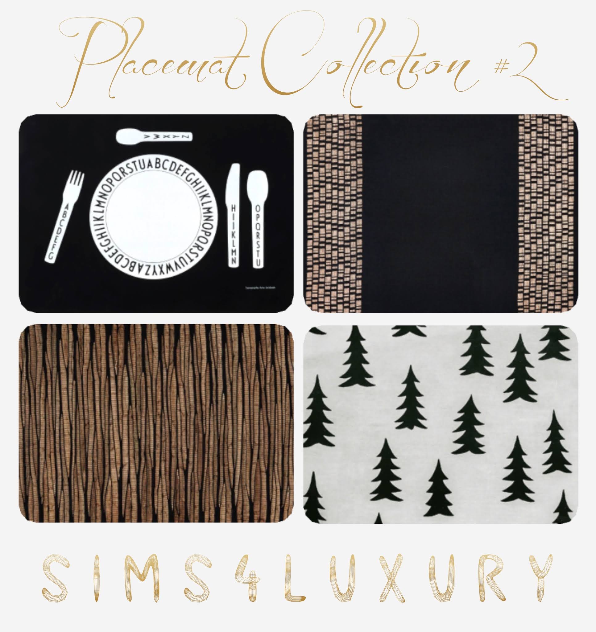 Place Mat Collection 2 from Sims4Luxury • Sims 4 Downloads