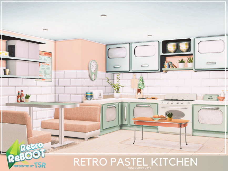 Retro Pastel Kitchen by Mini Simmer from TSR • Sims 4 Downloads