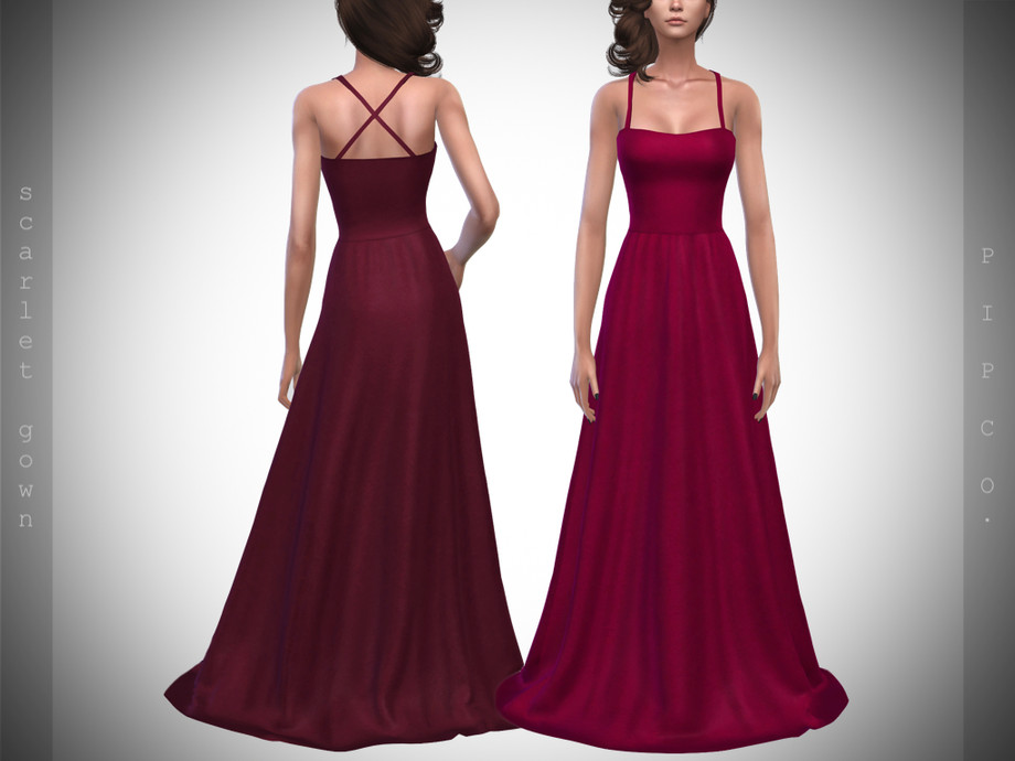 Scarlet Gown by Pipco from TSR • Sims 4 Downloads