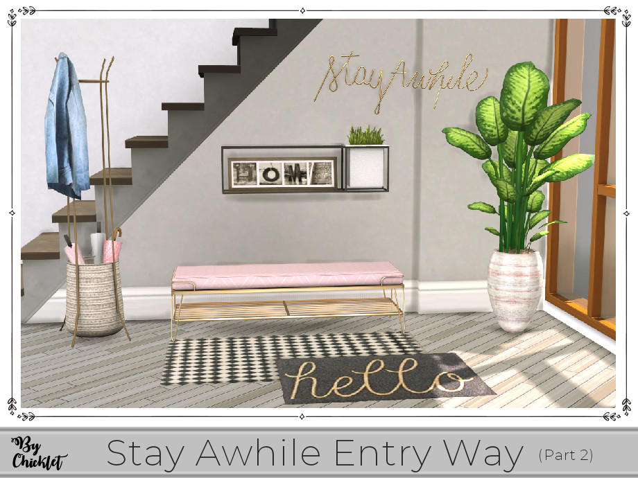 Stay Awhile Entry Way part 2 by Chicklet from TSR • Sims 4 Downloads
