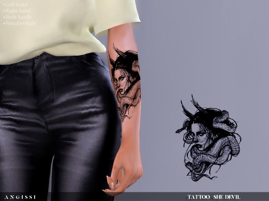Tattoo She Devil by ANGISSI from TSR • Sims 4 Downloads