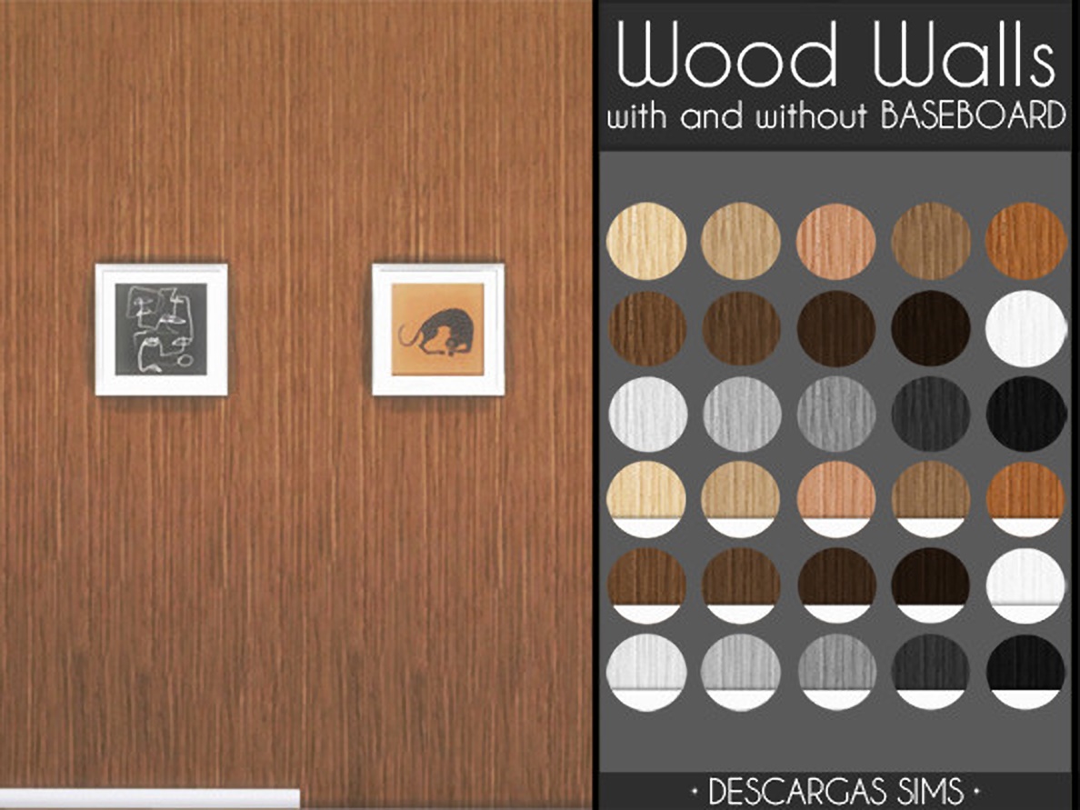 Wood Walls from Descargas Sims • Sims 4 Downloads