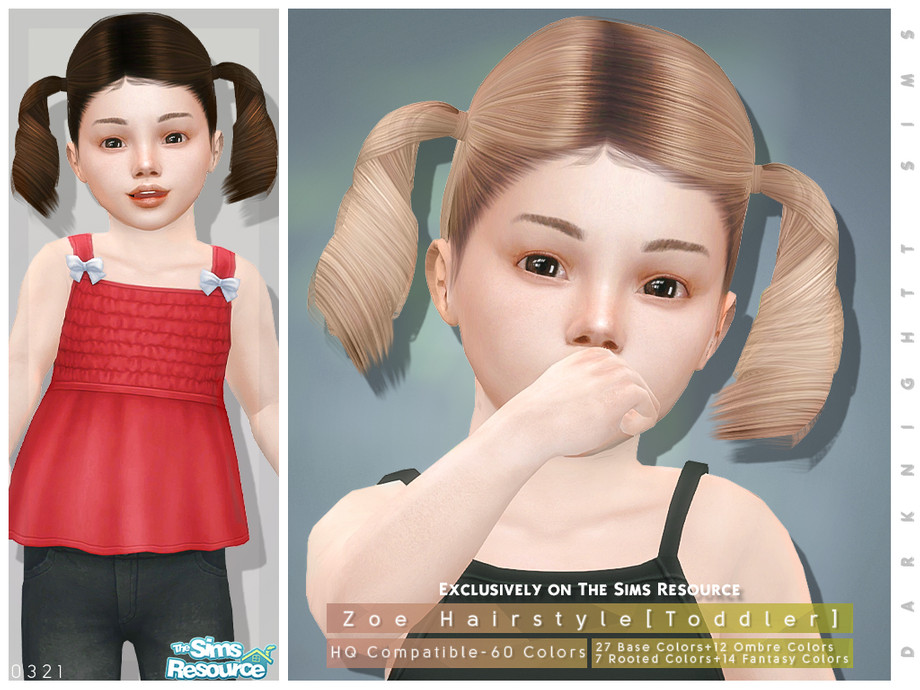 Zoe Hair by DarkNighTt from TSR • Sims 4 Downloads