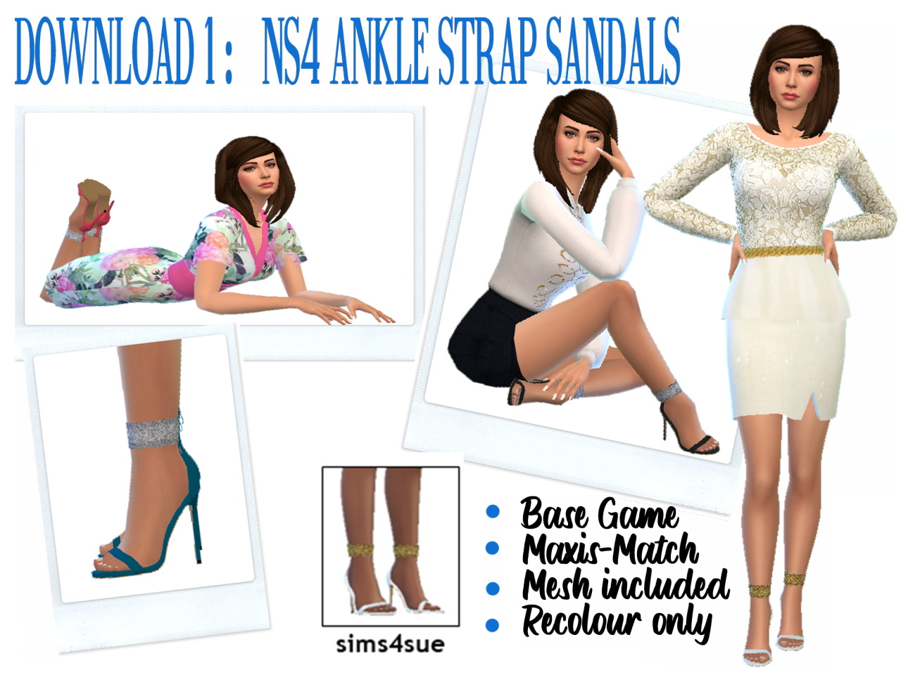 Ankle Strap Sandals from Sims 4 Sue • Sims 4 Downloads