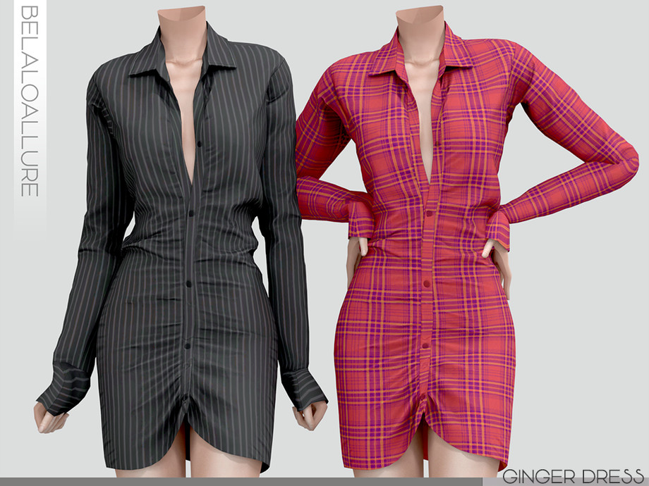 Belaloallure Ginger dress by belal1997 from TSR • Sims 4 Downloads