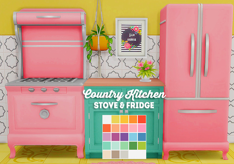 Country kitchen kit from LinaCherie • Sims 4 Downloads