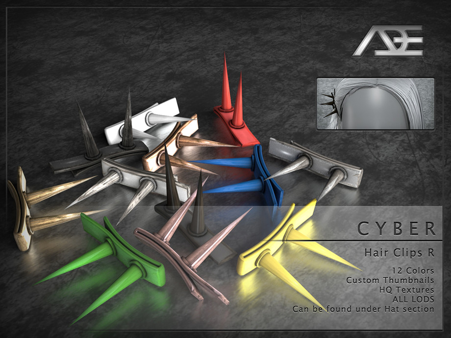 Cyber Hair Clips R by Ade_Darma from TSR • Sims 4 Downloads