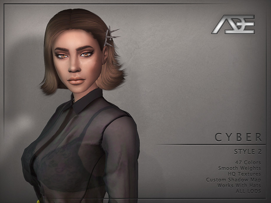 Cyber Style 2 Hair by Ade Darma from TSR • Sims 4 Downloads