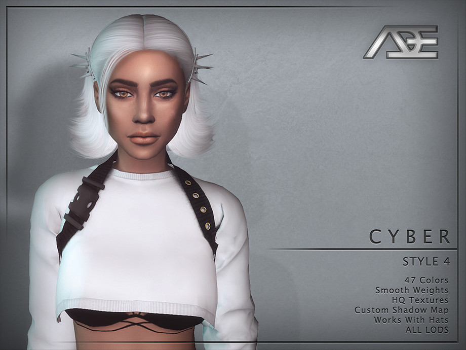 Cyber Style 4 Hair by Ade Darma from TSR • Sims 4 Downloads