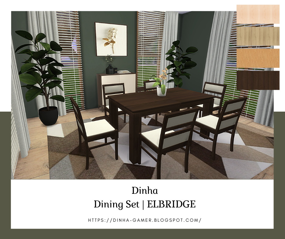 Dining Set Elbridge from Dinha Gamer • Sims 4 Downloads
