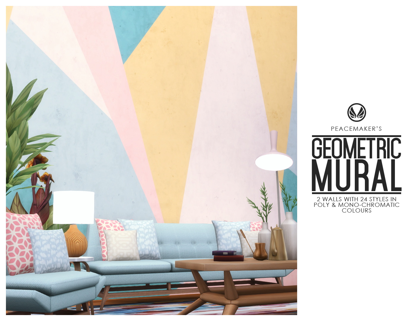 Geometric Murals from Simsational designs • Sims 4 Downloads