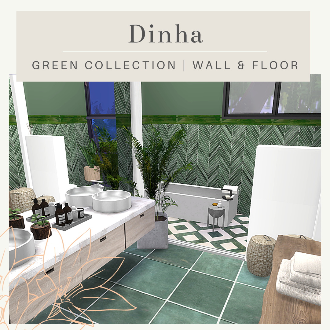 Green Collection: Wall and Floor from Dinha Gamer • Sims 4 Downloads