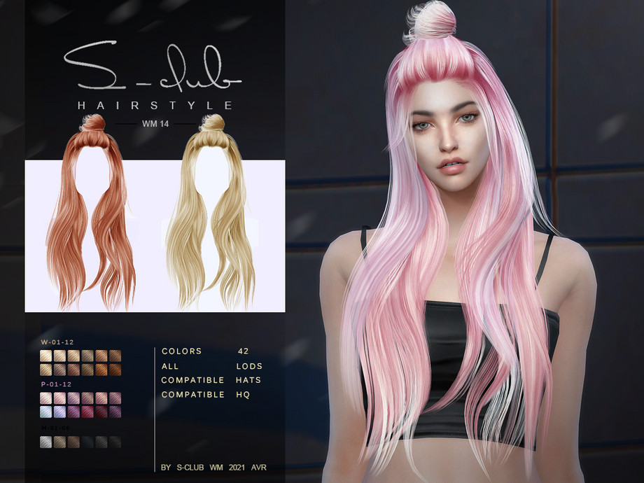 Hair 202114 by S-Club from TSR • Sims 4 Downloads