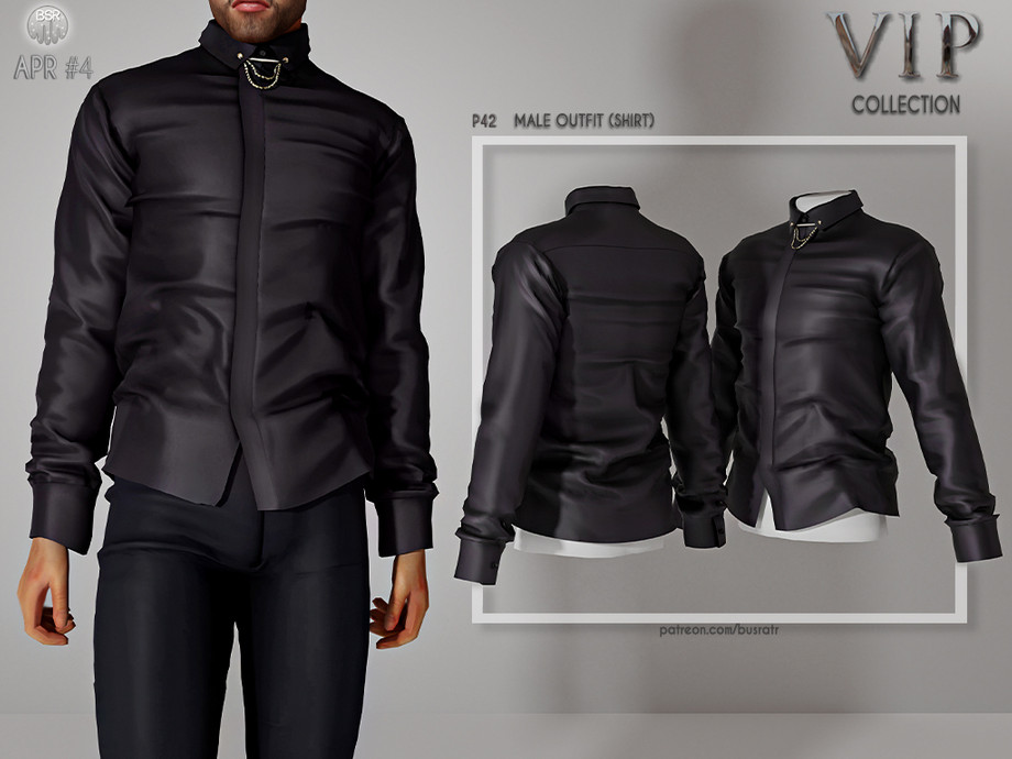Male Outfit Top by busra-tr from TSR • Sims 4 Downloads