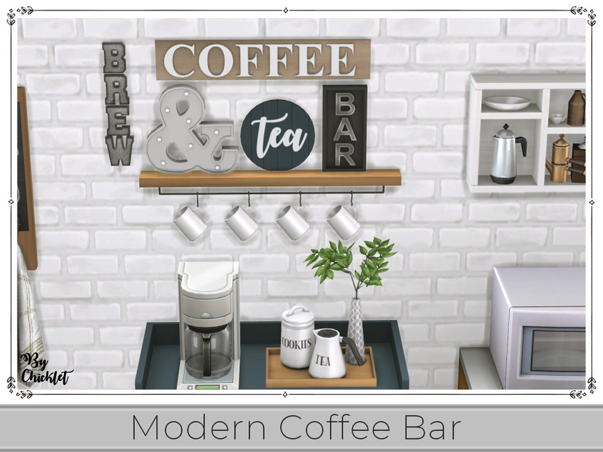 Modern Coffee Bar by Chicklet from TSR • Sims 4 Downloads