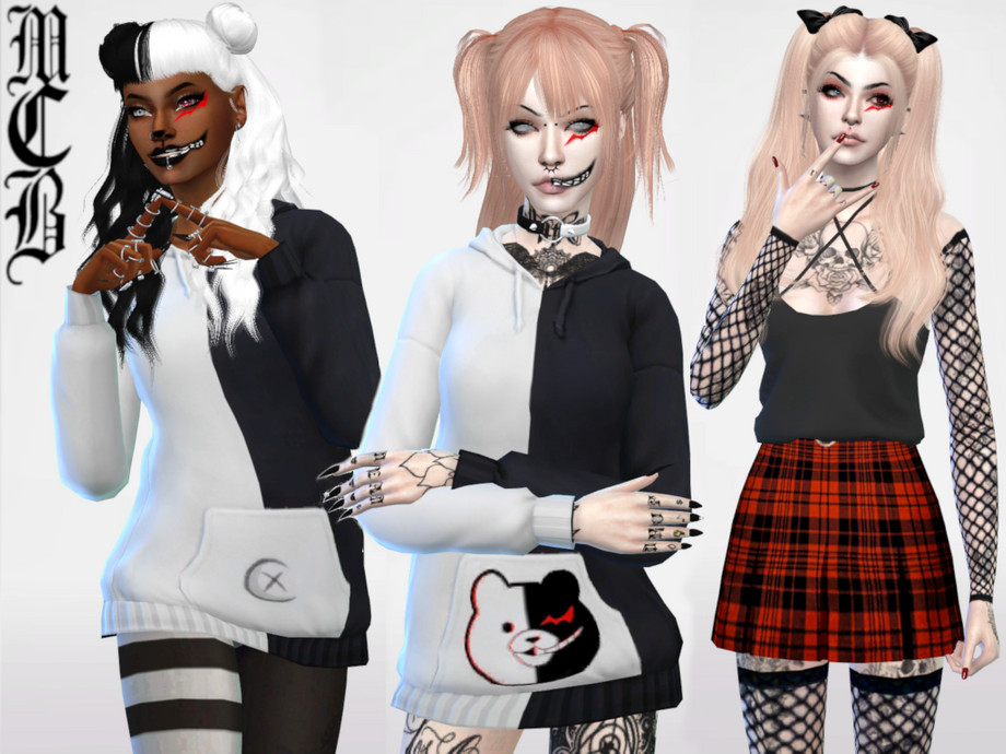 Monokuma Makeup by MaruChanBe from TSR • Sims 4 Downloads