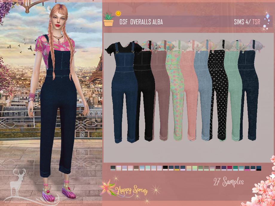 Overalls Alba by DanSimsFantasy from TSR • Sims 4 Downloads