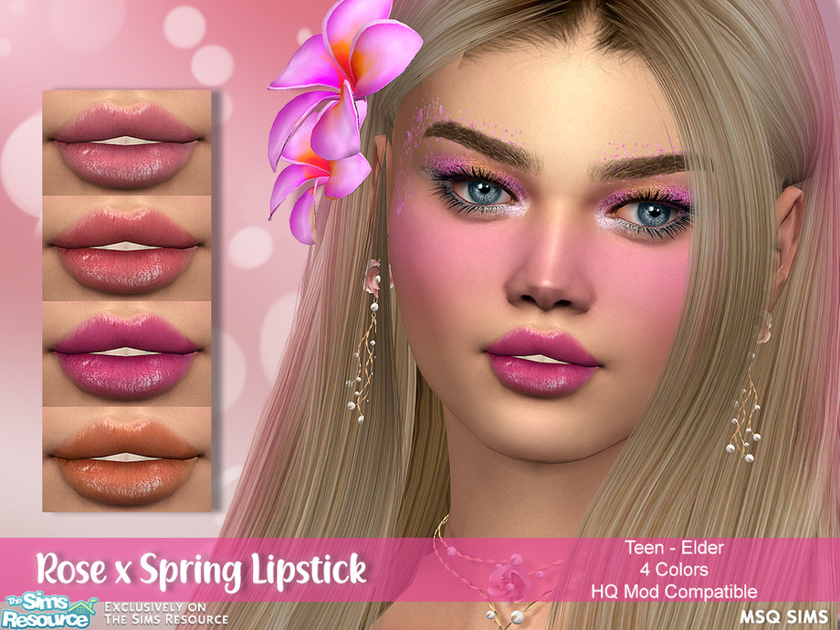 Rose x Spring Lipstick by MSQSIMS from TSR • Sims 4 Downloads