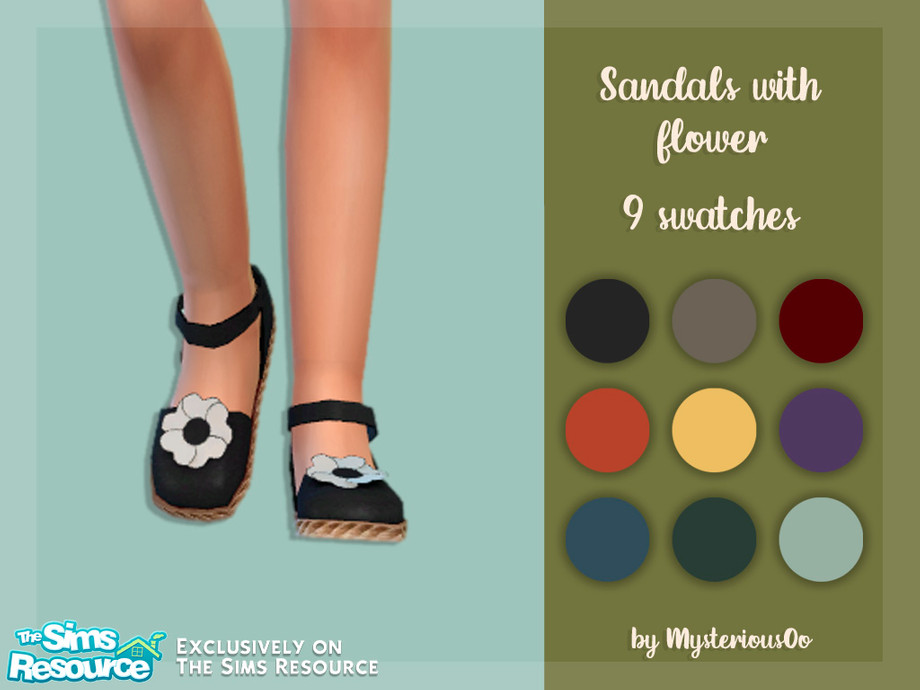 Sandals with flower by MysteriousOo from TSR • Sims 4 Downloads