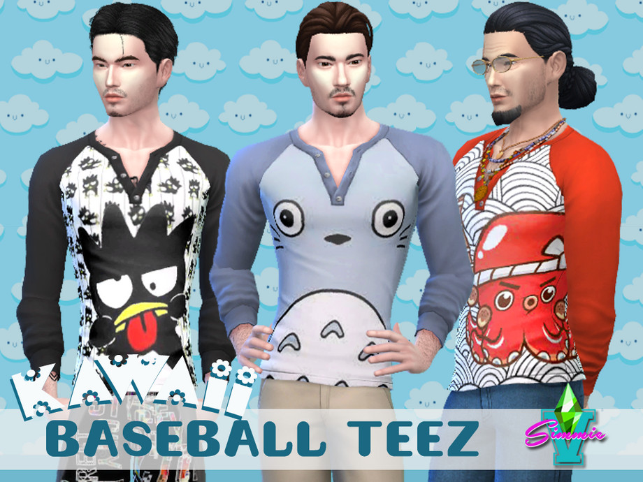 Kawaii Baseball Teez by SimmieV from TSR • Sims 4 Downloads