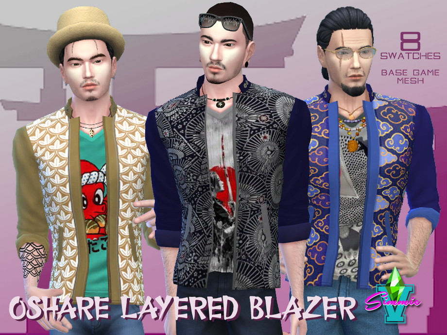 Oshare Layered Blazer v2 by SimmieV from TSR • Sims 4 Downloads