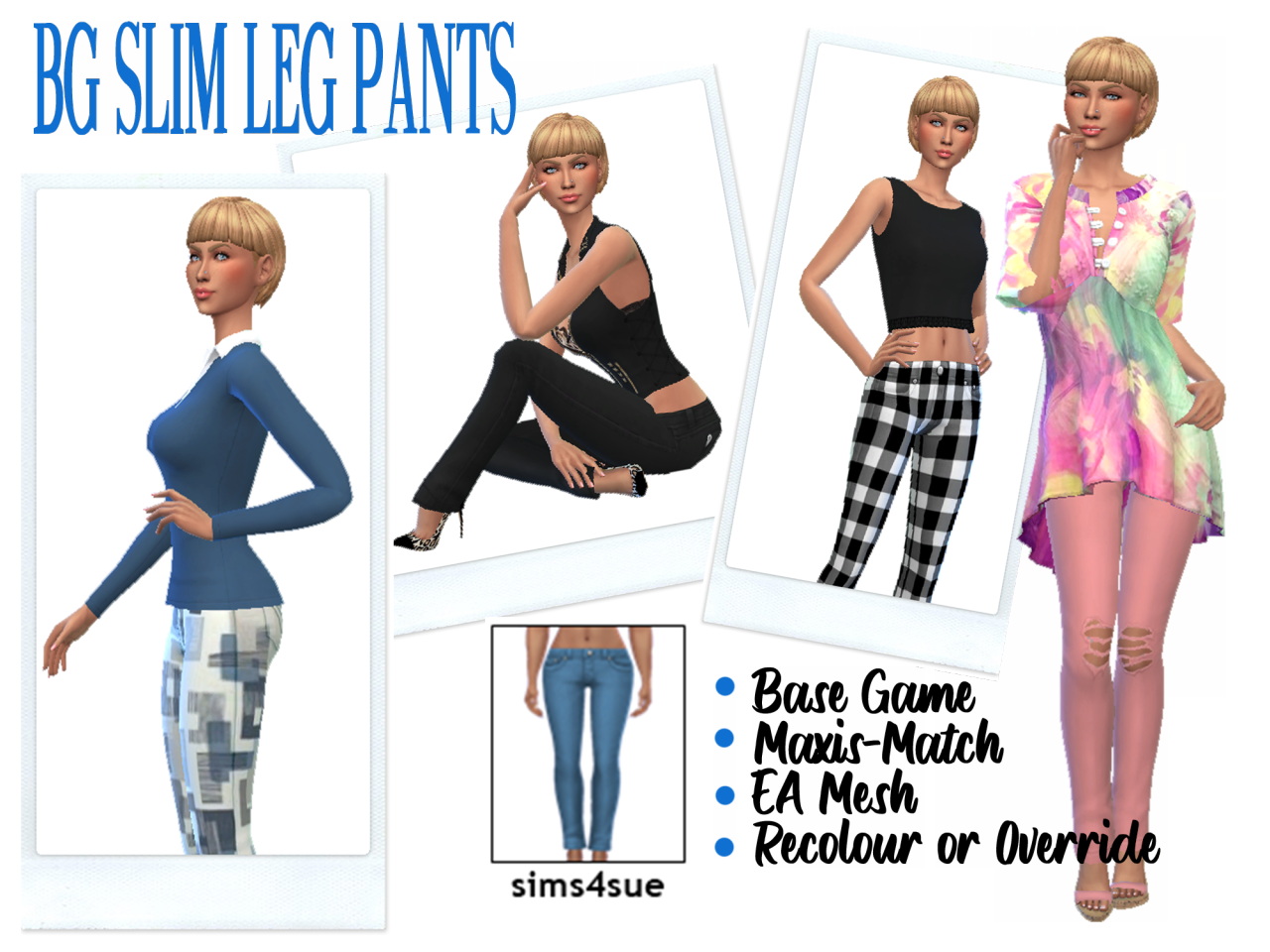 Slim Leg Jeans Recolored from Sims 4 Sue • Sims 4 Downloads