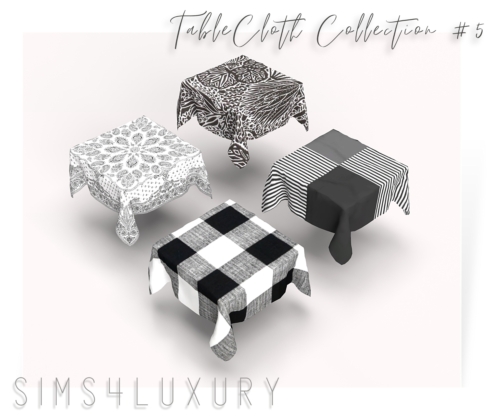 Table Cloth Collection 5 from Sims4Luxury • Sims 4 Downloads