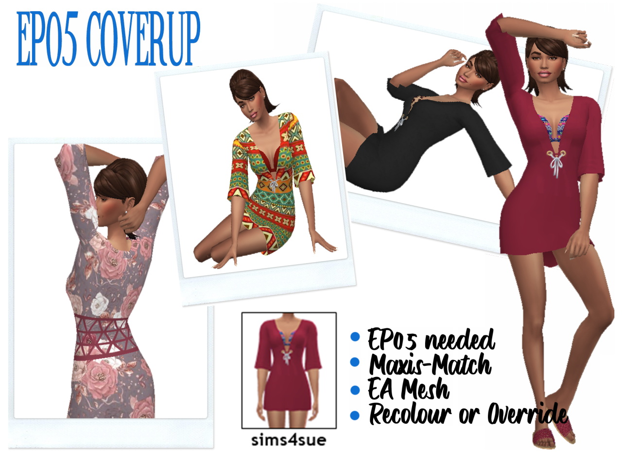 Coverup Swimwear Dress from Sims 4 Sue • Sims 4 Downloads