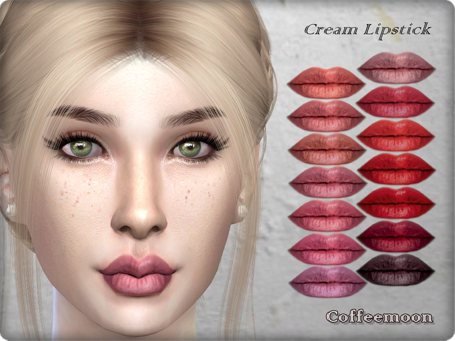 Cream lipstick by Coffeemoon from TSR • Sims 4 Downloads