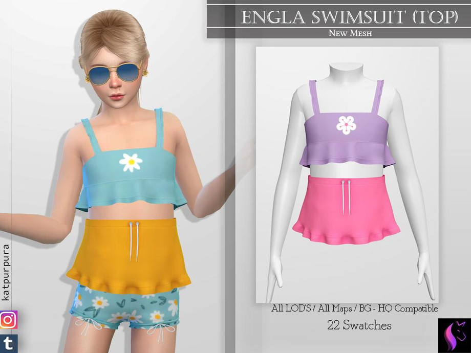 Engla Swimsuit Top by KaTPurpura from TSR • Sims 4 Downloads