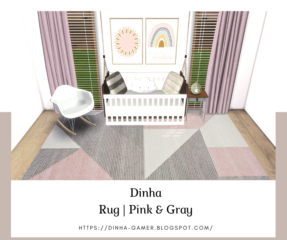 Rug Pink and Gray from Dinha Gamer • Sims 4 Downloads