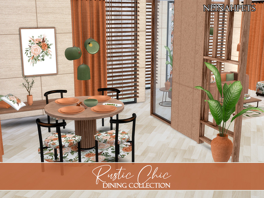 Rustic Chic Dining by neinahpets from TSR • Sims 4 Downloads
