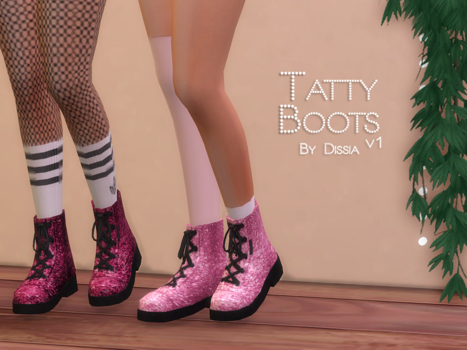 Tatty Boots v1 by Dissia from TSR • Sims 4 Downloads