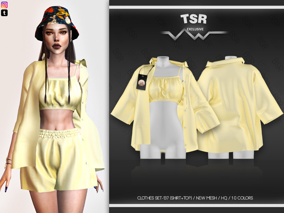 Clothes Set 137 Top by busra-tr from TSR • Sims 4 Downloads