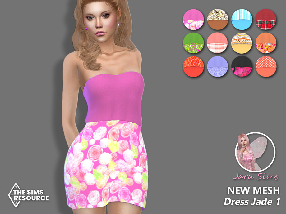 Dress Jade 1 by Jaru Sims from TSR • Sims 4 Downloads