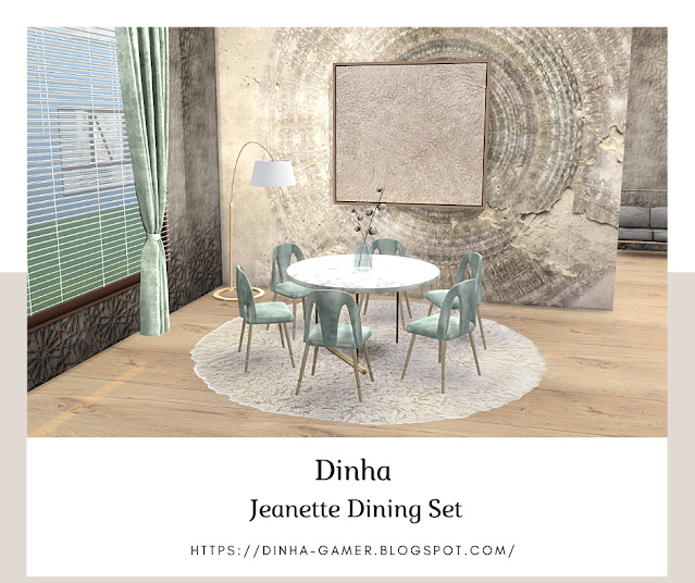 Jeanette Dining Set from Dinha Gamer • Sims 4 Downloads