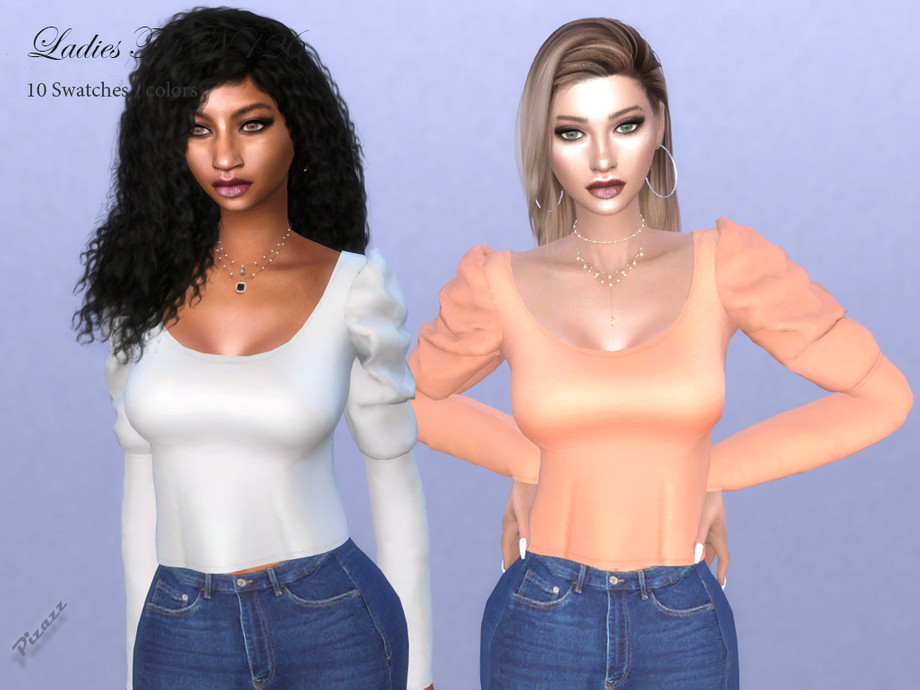 The Sims Resource: Daphne Crop Top by Sentate • Sims 4 Downloads