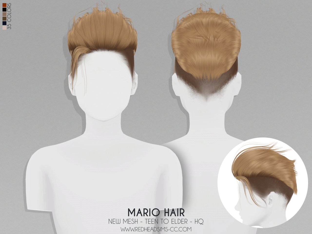 Mario Hair from Red Head Sims • Sims 4 Downloads