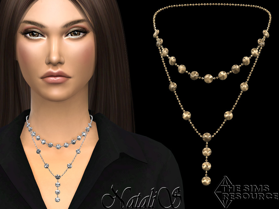 Mini disk layered necklace by NataliS from TSR • Sims 4 Downloads
