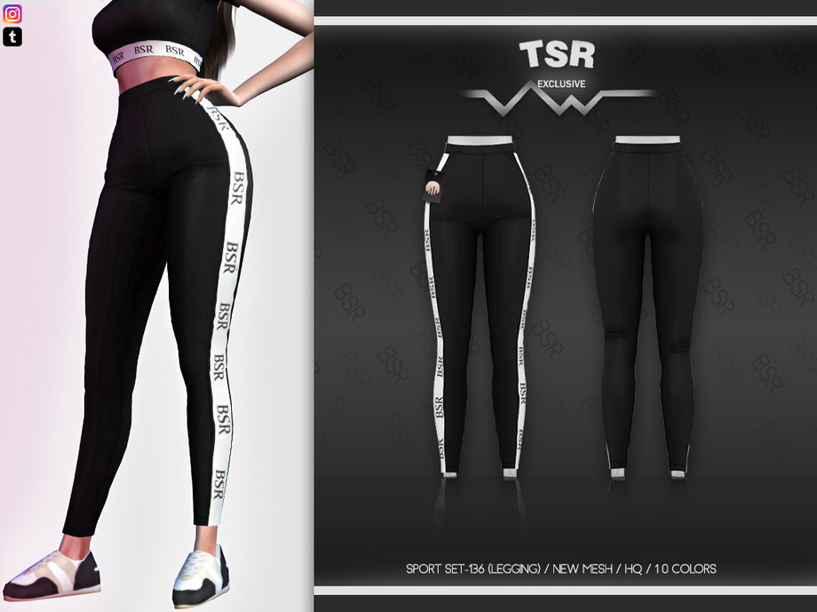 Sport Set 136 Leggins by busra-tr from TSR • Sims 4 Downloads