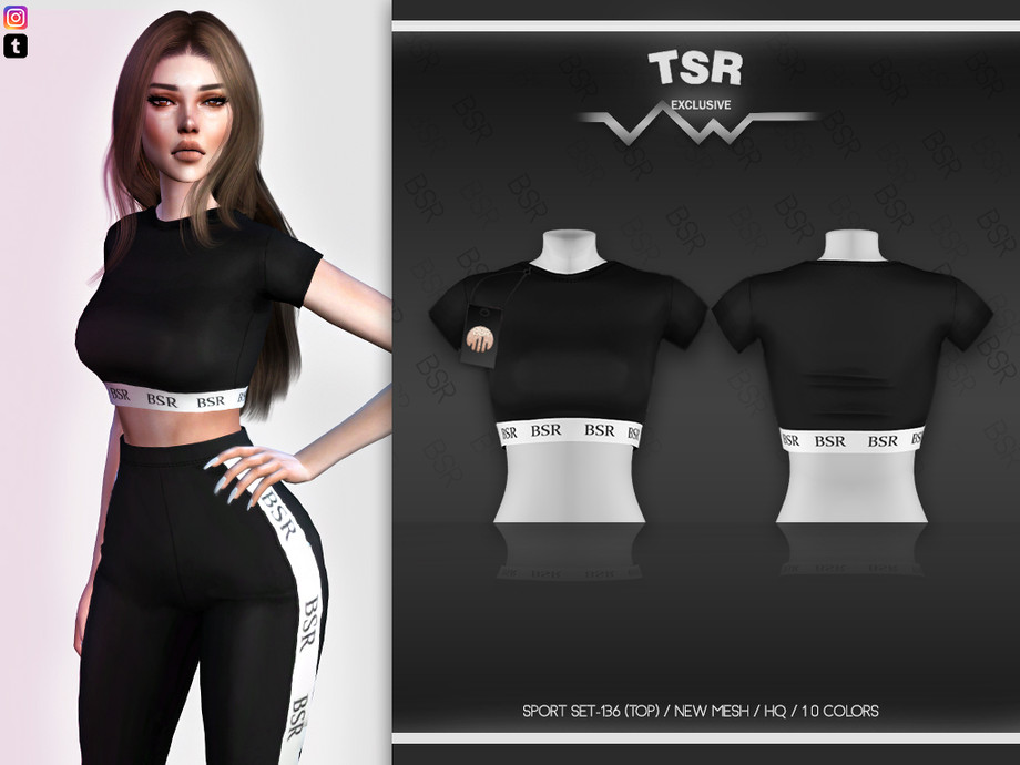 Sport Set 136 Top by busra-tr from TSR • Sims 4 Downloads
