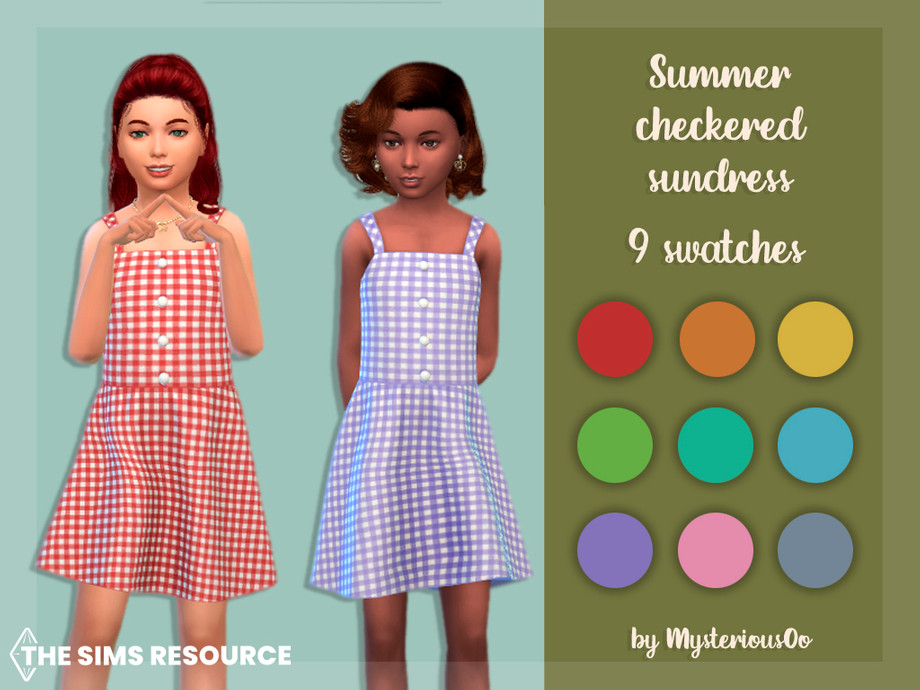 Summer checkered sundress by MysteriousOo from TSR • Sims 4 Downloads